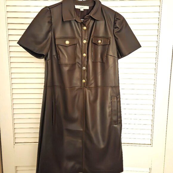 LOFT | Dresses | Faux Leather Shift Dress | Poshmark